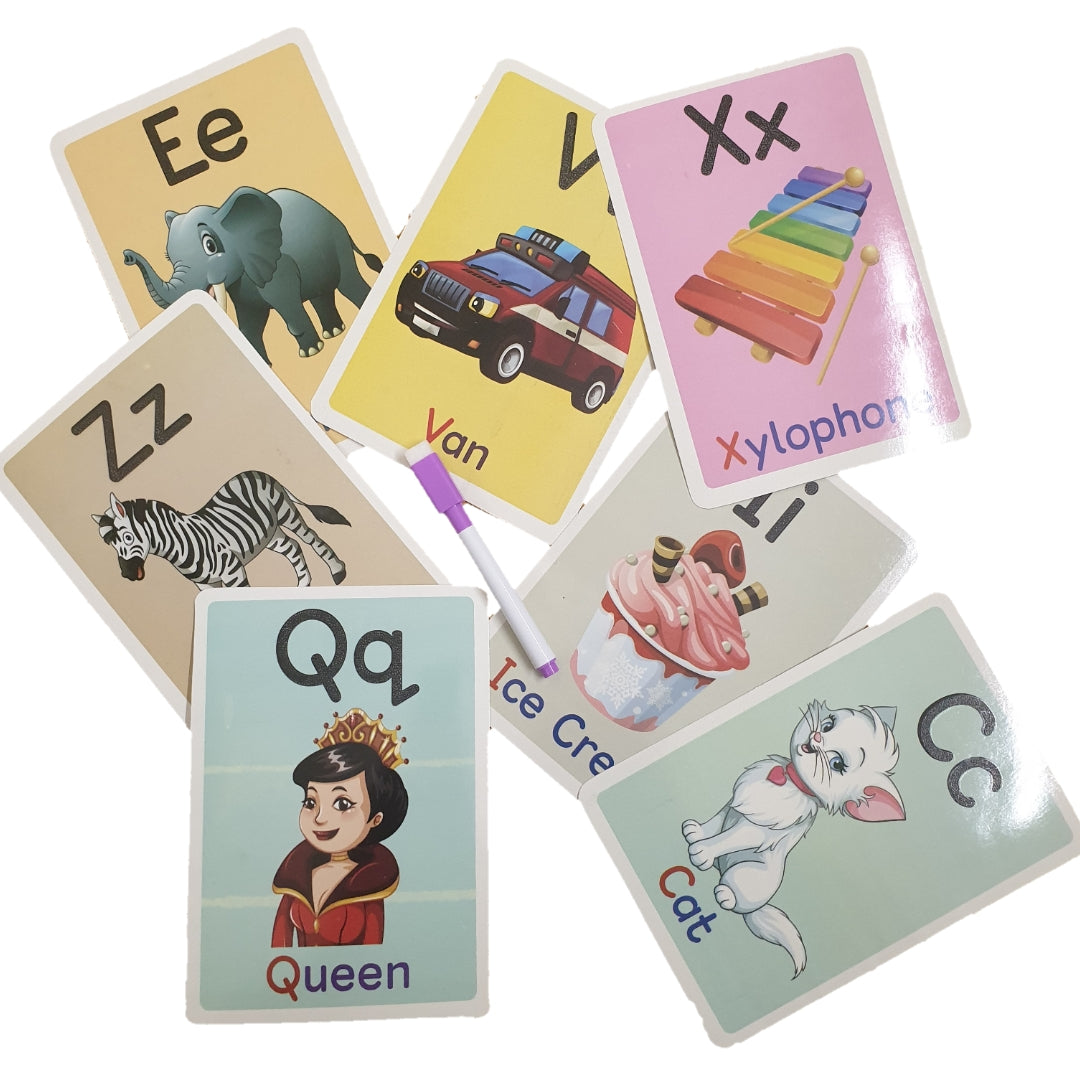 Alphabets Capital & Small Big 24 Flash Cards With Tracing Activity ...