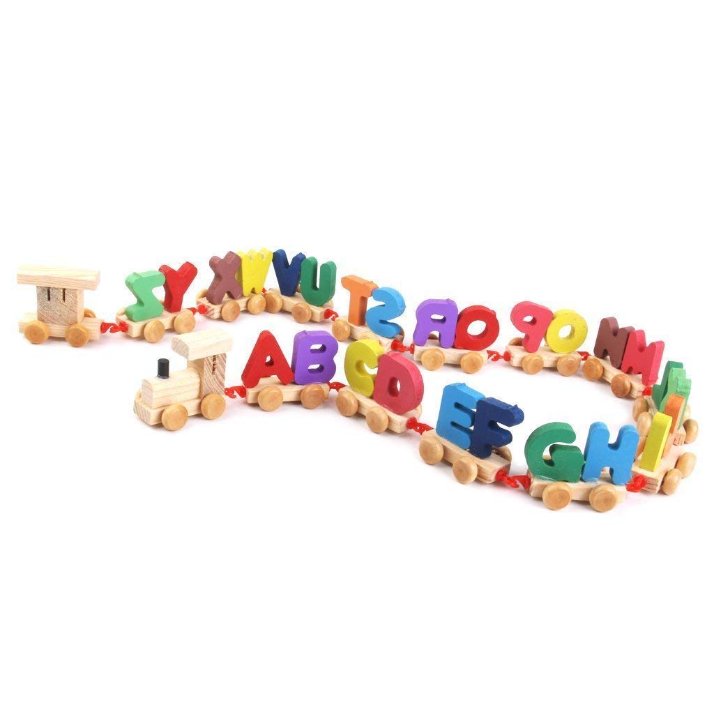 Wooden Multicolor 26 Alphabet Sorting Train – MGT Toys