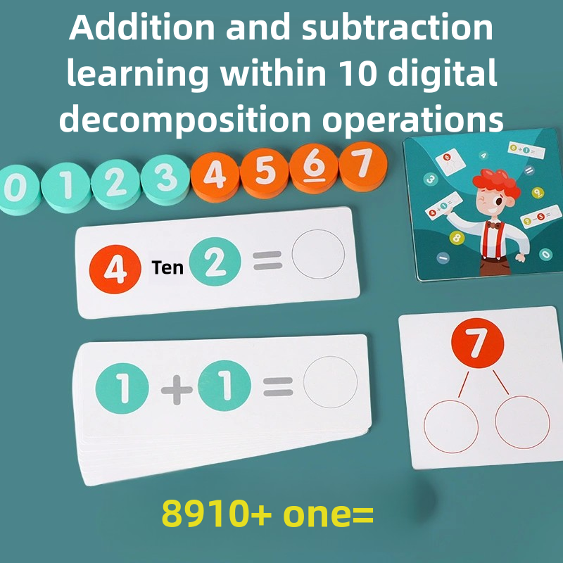 Wooden Montessori Numerical Operation Cognitive Matching Puzzle – MGT Toys