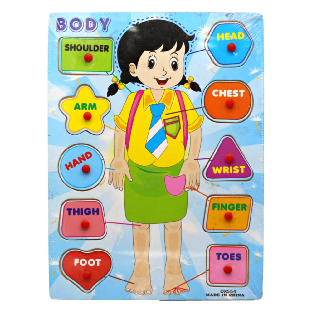 Wooden Body Parts Sorting Peg Puzzle Pin Board-G – MGT Toys