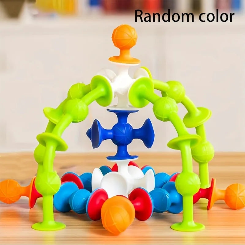 Soft Silicone Suction Multicolor Building Blocks – MGT Toys