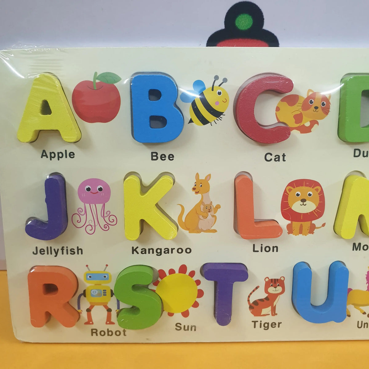 Wooden Rectangle 3d Multicolor Capital Alphabets Sorting Board – MGT Toys