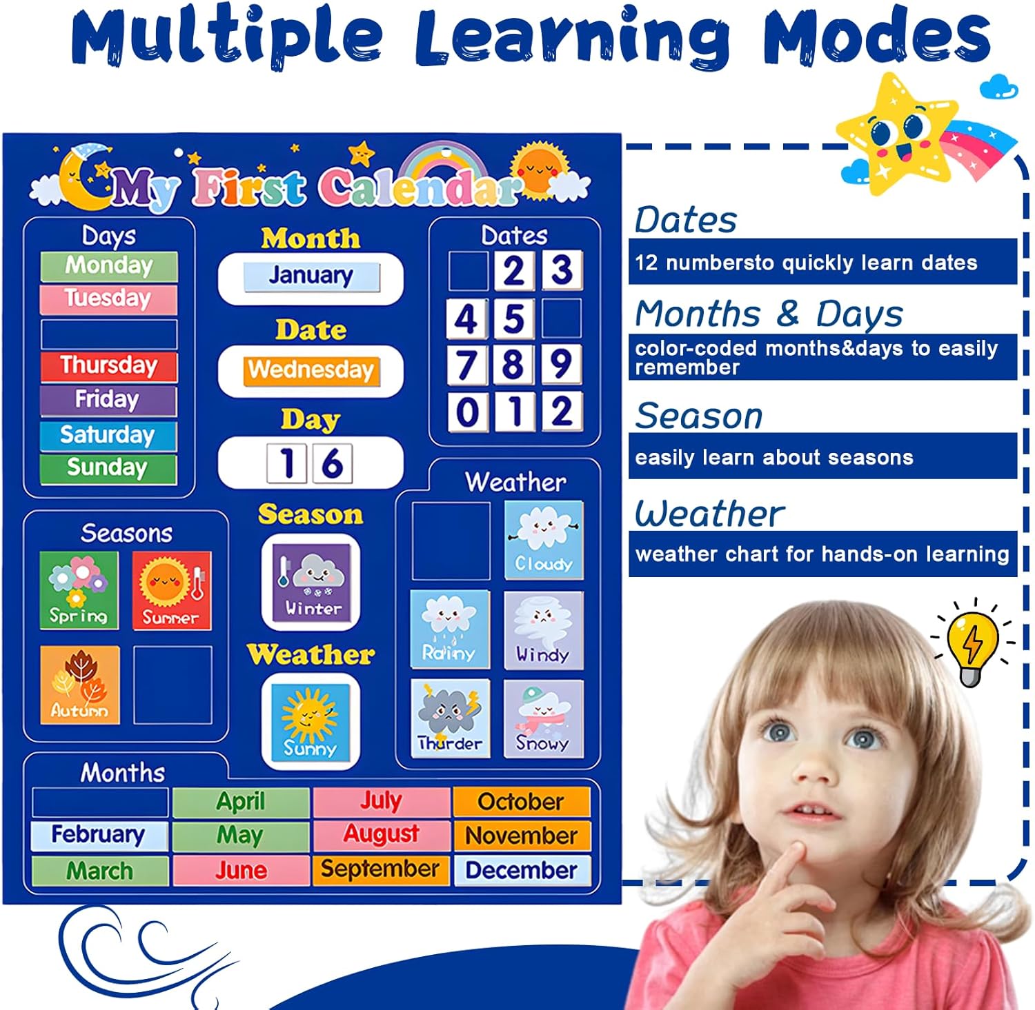 My First Calendar – Interactive Kids Activity to Learn Days, Dates & W ...