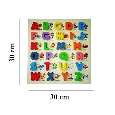 Wooden 3d Colorful Capital Alphabet Square Jumbo Sorting Board – MGT Toys