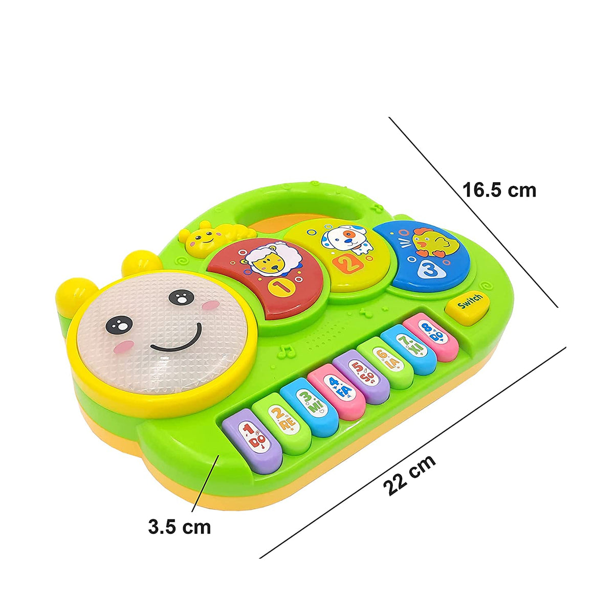 Caterpillar Educational Musical Piano With Multicolor Lights – MGT Toys
