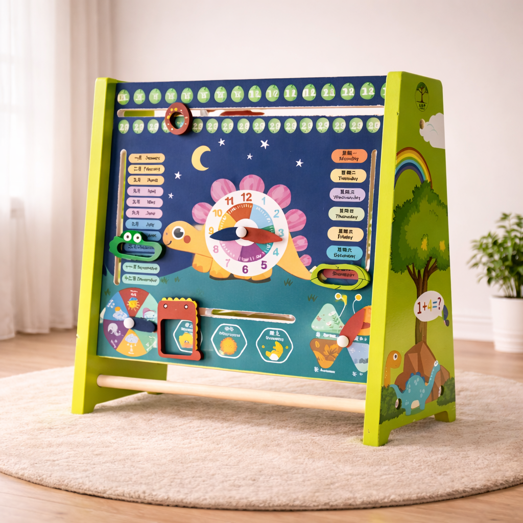 Wooden Multifunctional Calendar With Abacus & White Board – MGT Toys