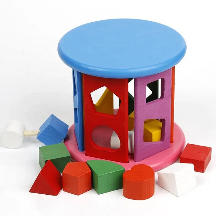 Wooden Wisdom Geometric Multicoloured Shapes Wheel – MGT Toys