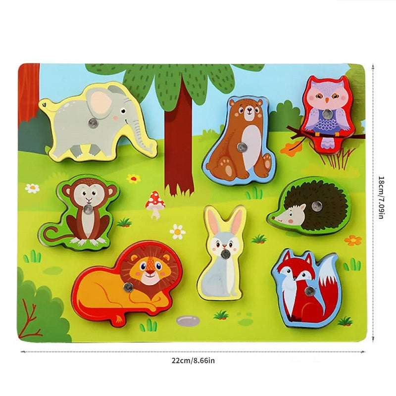 Wooden Wild Animals Fishing & Threading Sorting Board – MGT Toys
