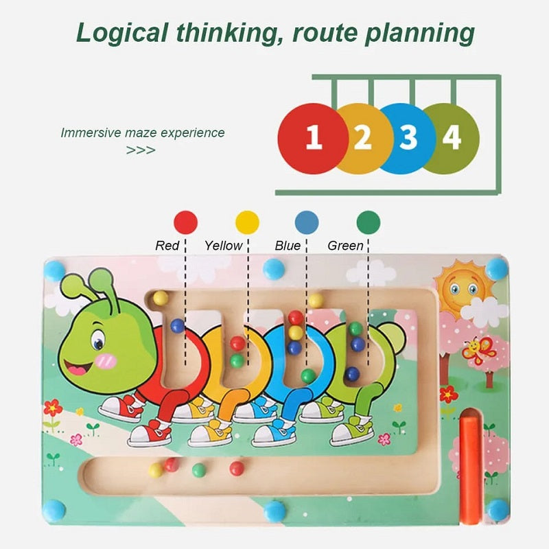 Wooden Animal Labyrinth Magnetic Beans Sorting – MGT Toys