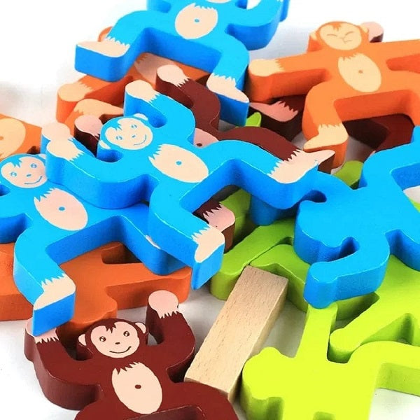 Multicolor Balancing Monkey Building Blocks Activity Play Set – MGT Toys