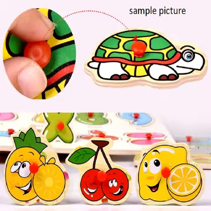 Wooden 12 Shapes Peg Puzzle Pin Board – MGT Toys