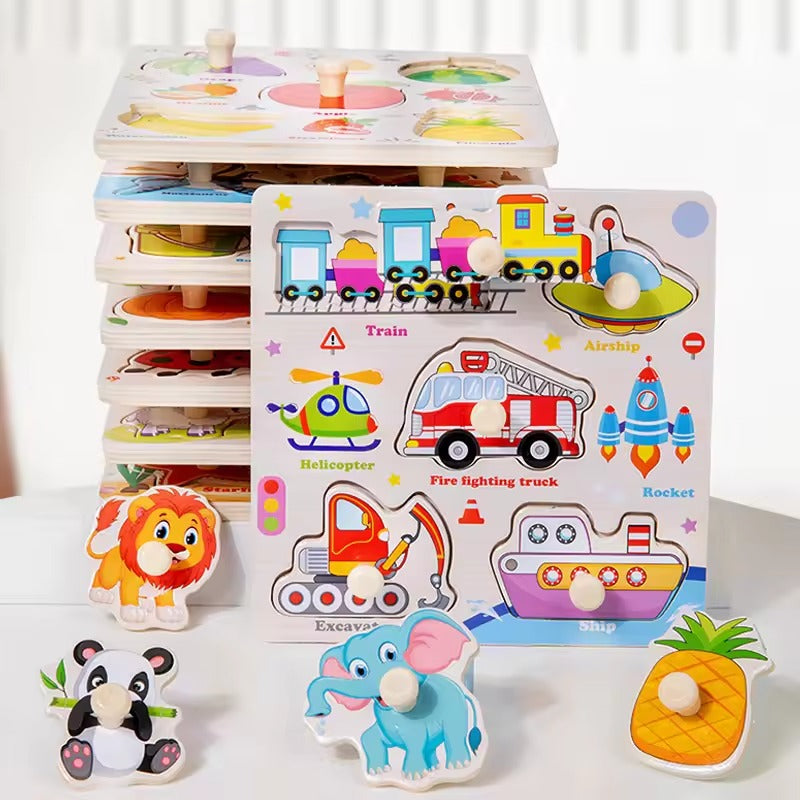 Wooden Sorting Peg Puzzle Knob Boards – MGT Toys