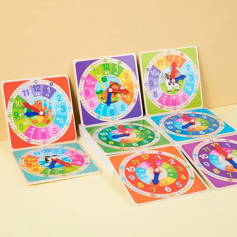 Wooden Multicolor Activity Clock – MGT Toys