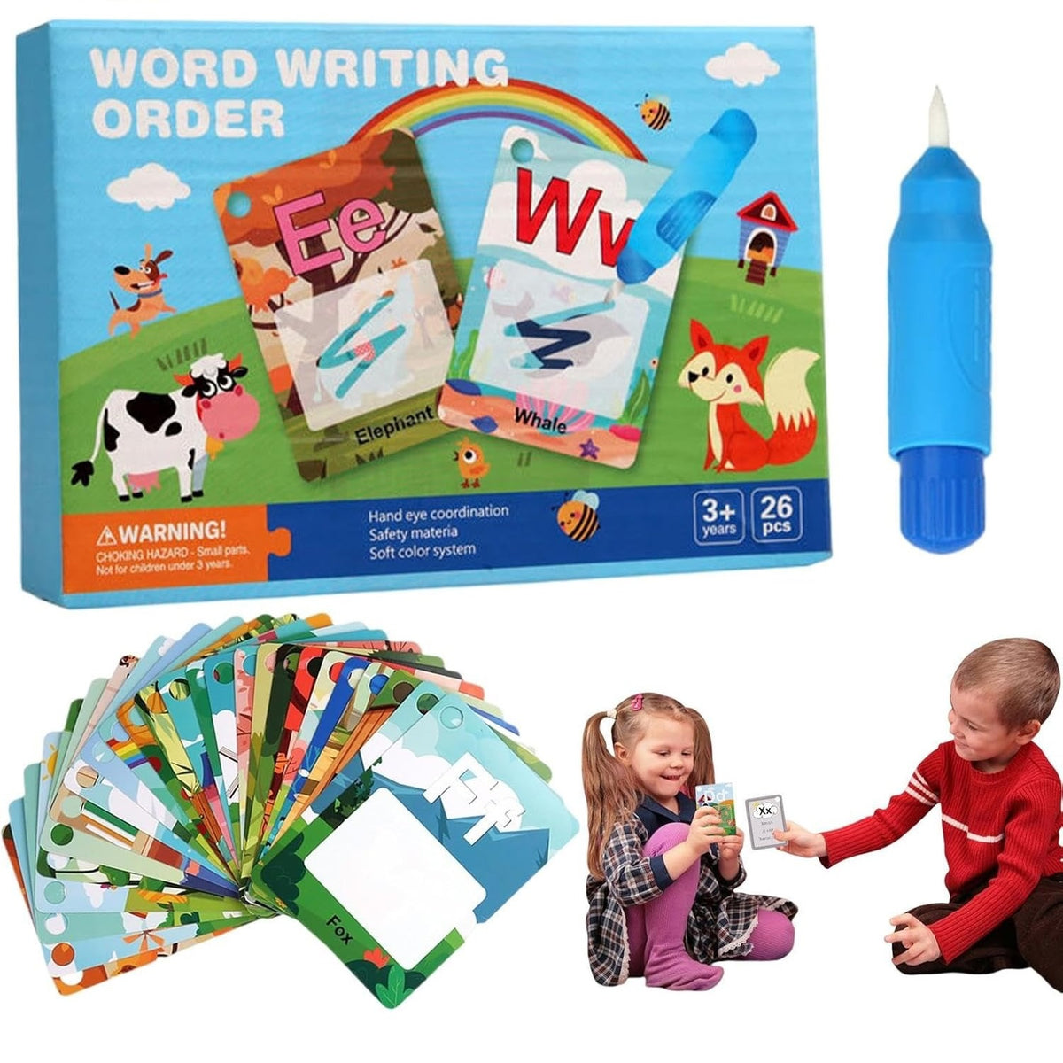 Magic Reusable Water Coloring Flash Cards With Pen – MGT Toys