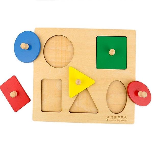 Montessori-Inspired Wooden Sorting Knob Board – 5 Essential Shapes ...
