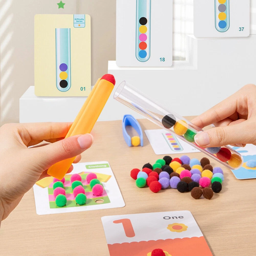 Clamp Plush Ball Counting Activity Game With Flash Cards – MGT Toys