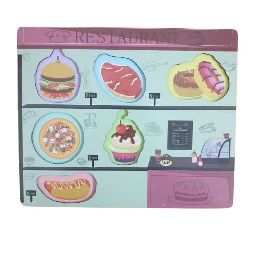 Wooden 3D Fast Food Cutting Puzzle Sorting Board – MGT Toys