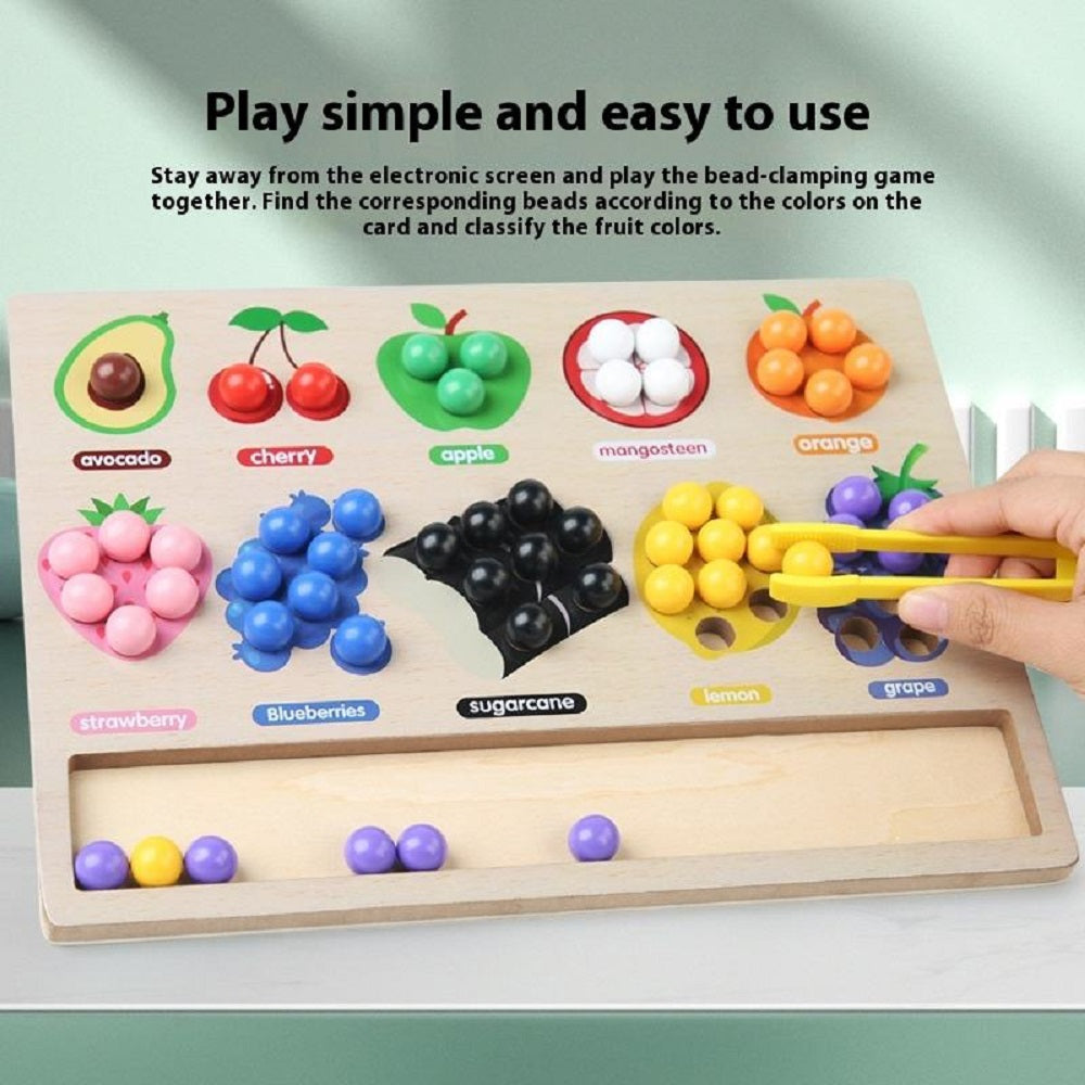 Wooden Rainbow Beads Fruits Sorting Game – MGT Toys