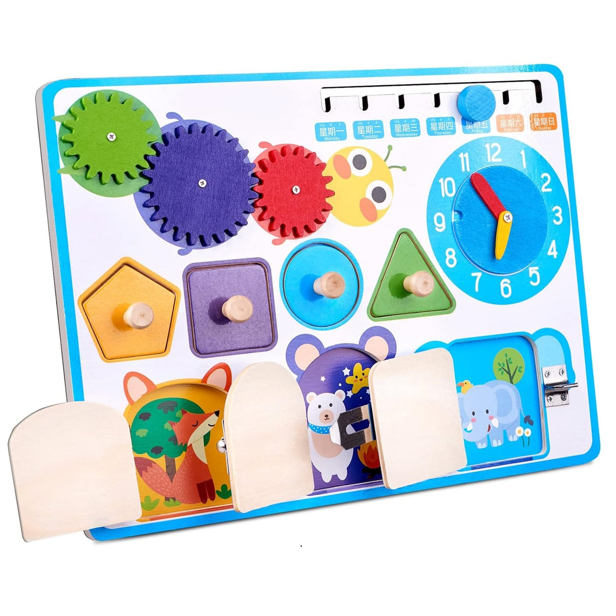 Wooden Multiple Activity Interactive Busy Board – MGT Toys