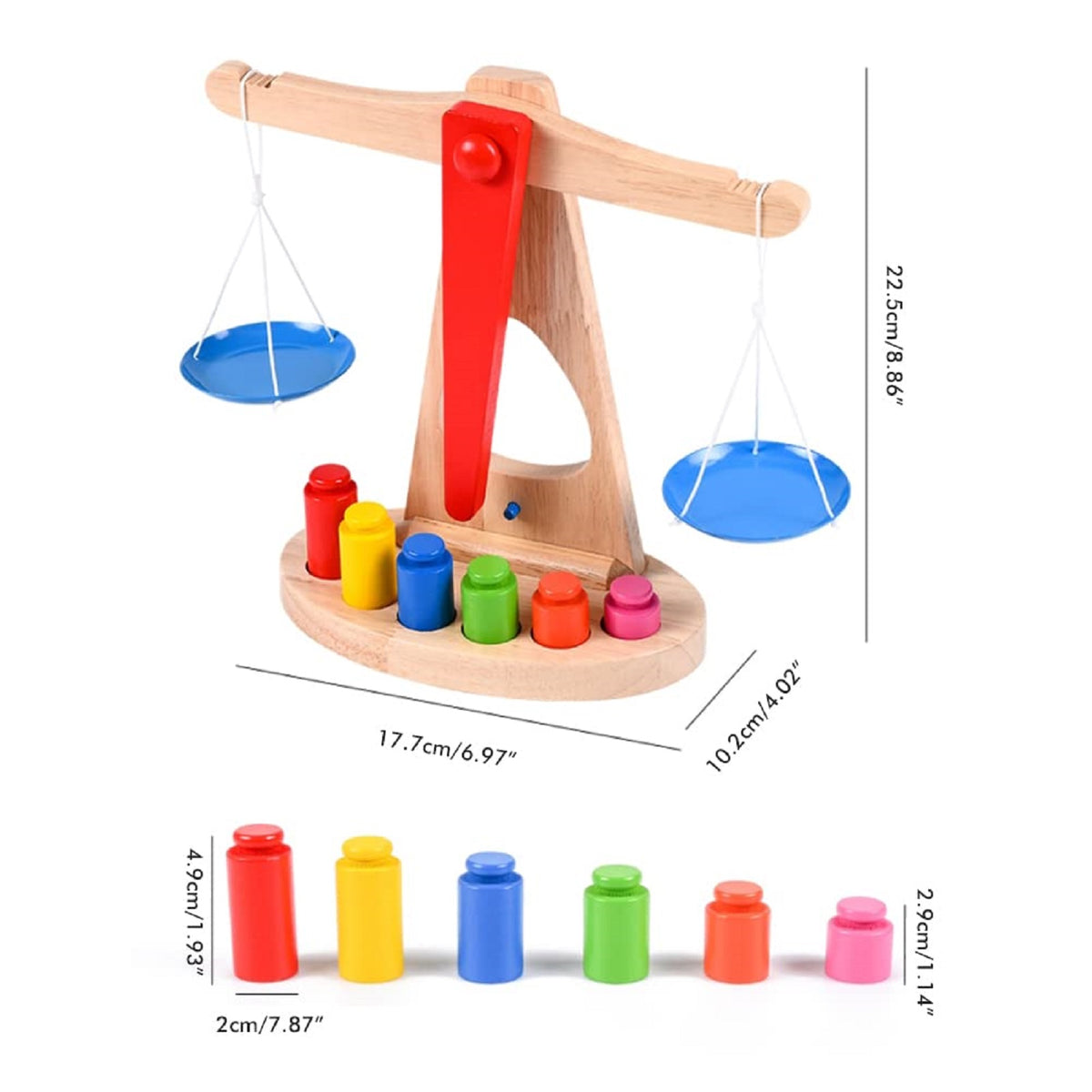 Wooden Montessori Weight Measuring & Balancing Scale – MGT Toys