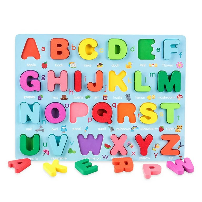 Wooden 3D Multicolor Big ABC Sorting Blue Board – MGT Toys