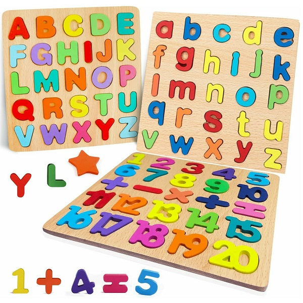 Wooden Alphabets & Numbers Sorting Boards – MGT Toys