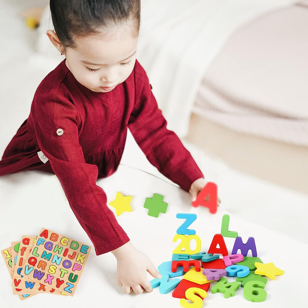 Wooden Multicolor Capital Alphabet Sorting Board – MGT Toys