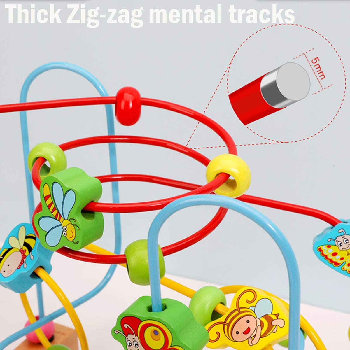 Kids Wooden Multicolor Abacus Bead Maze Vegetable Roller Coaster – MGT Toys