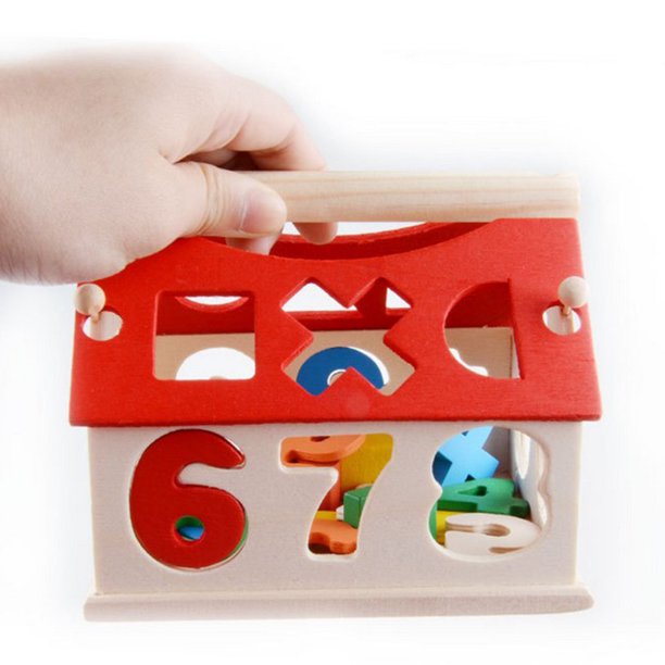 Wooden Intelligent Number & Shapes Sorting House – MGT Toys
